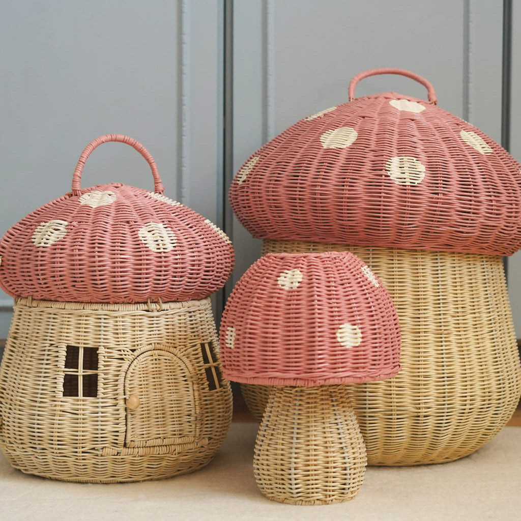 Mushroom Storage Basket - Musk – Olli Ella UK